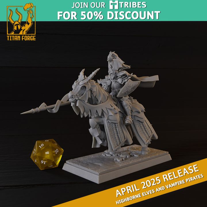 3D Printable High Dragon Cavalry - Highborne Elves and Vampire Pirates ...