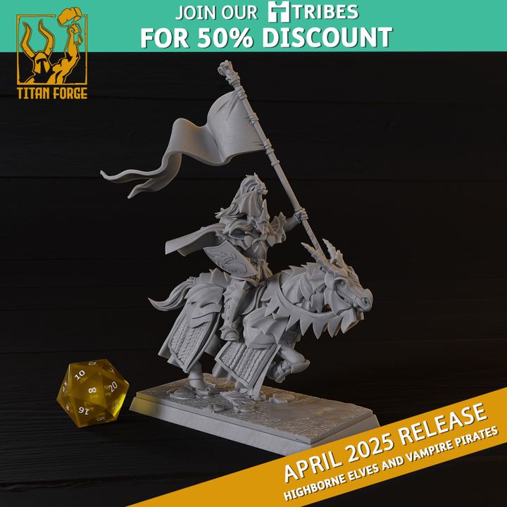 3D Printable High Dragon Cavalry - Highborne Elves and Vampire Pirates ...