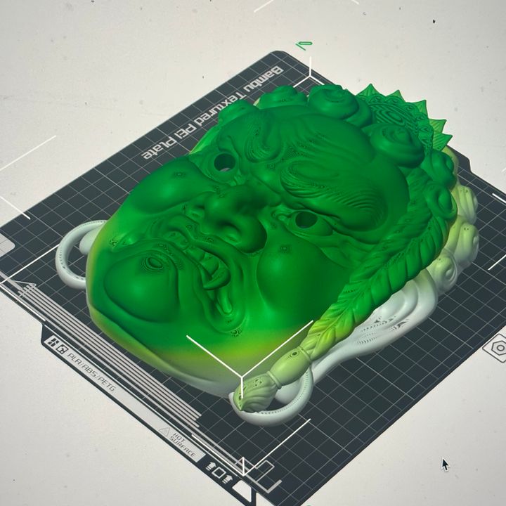 3D Printable Fudo Myoo Japanese mask by Golden Kaeru