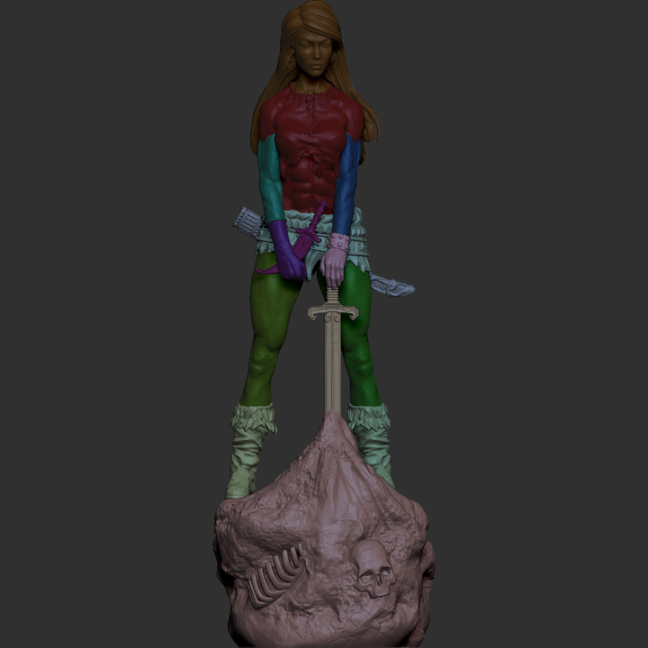 3D Printable The Barbarian Queen Strength and Fury 3D Print by CA3D Studios