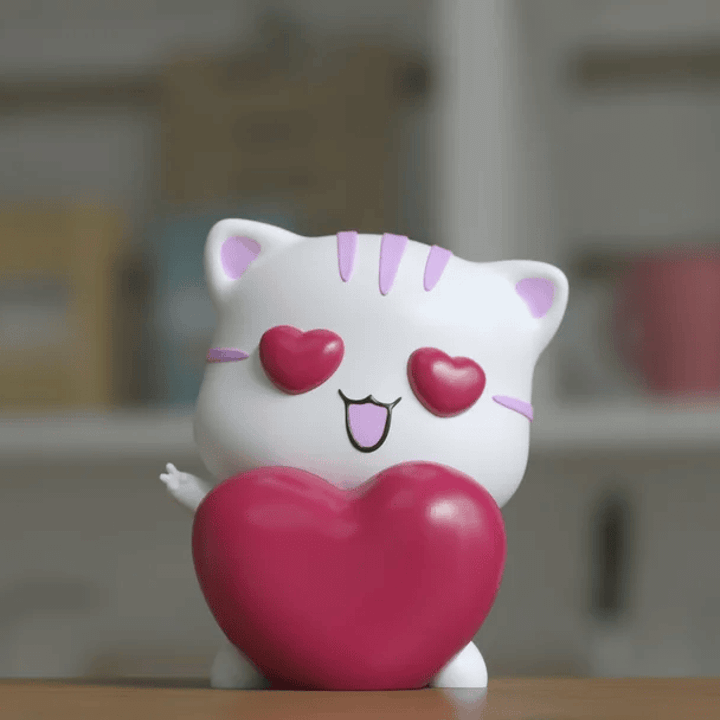 3D Printable Psycat - The Cat with a Heart by patcov