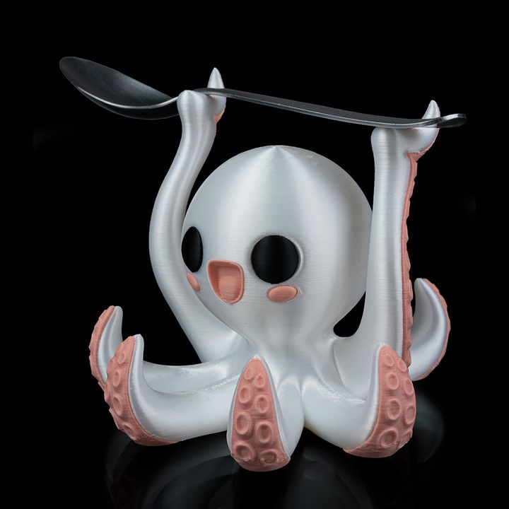 3D Printable Octopus Buddy Spoon Holder by Stlflix