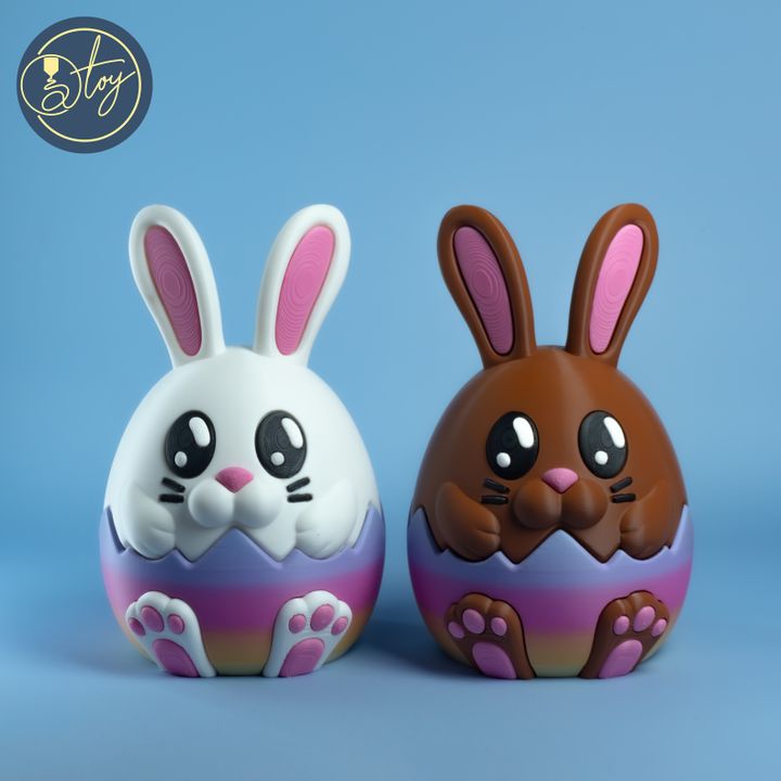 3D Printable Bunny Rabbit Egg Container by Atoy