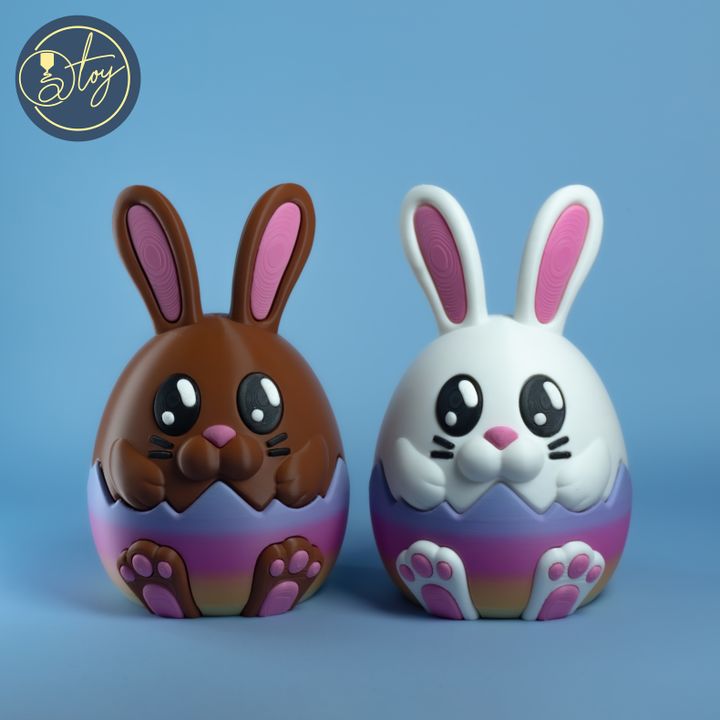 3D Printable Bunny Rabbit Egg Container by Atoy
