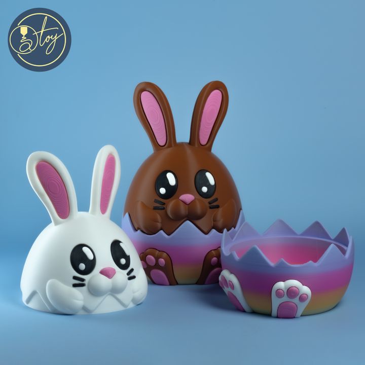 3D Printable Bunny Rabbit Egg Container by Atoy