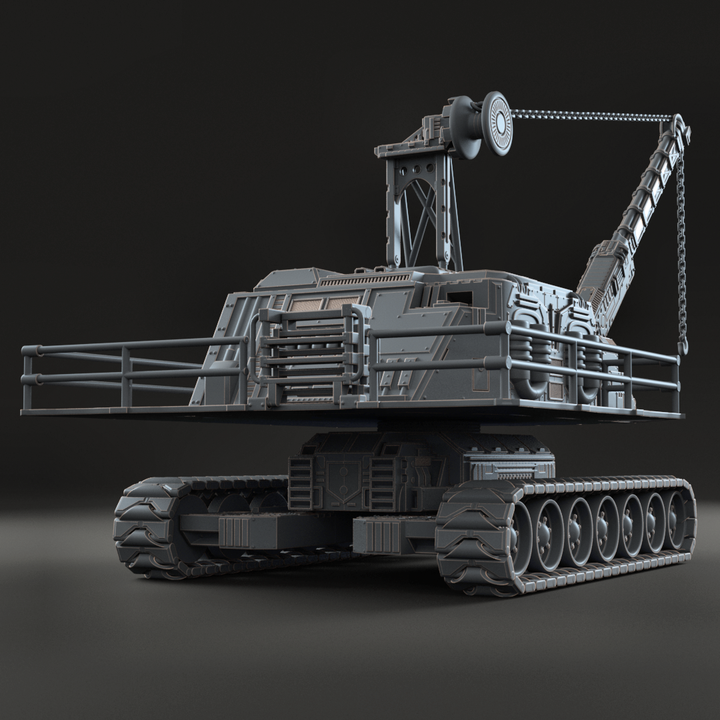 3D Printable Crawler Crane (FDM Support-Free) by Cassidy Byars