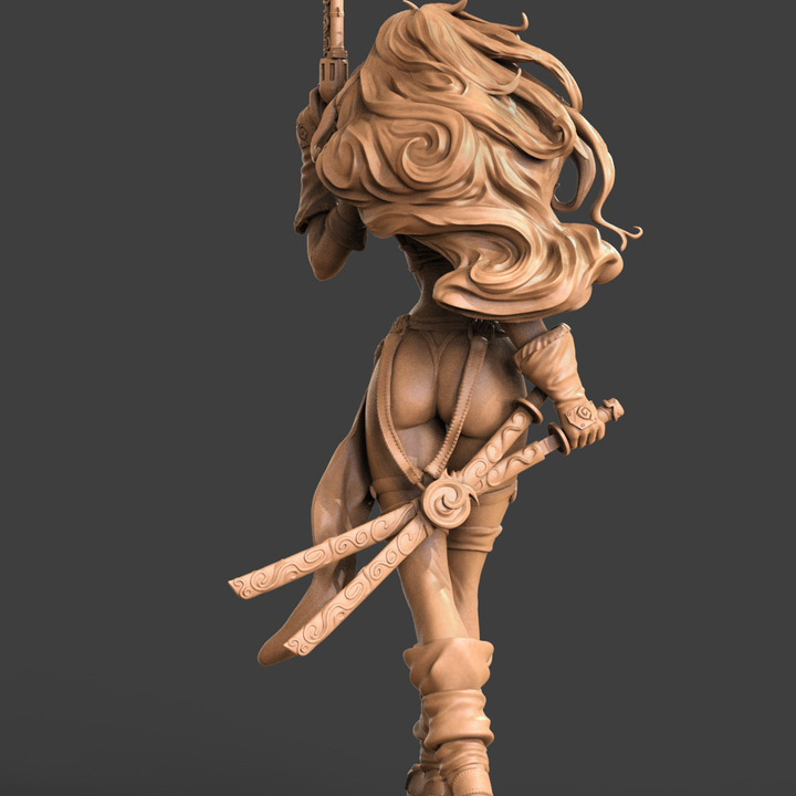 3D Printable The Fiery Rogue Beauty Brains and Bullets 3D Print by CA3D ...