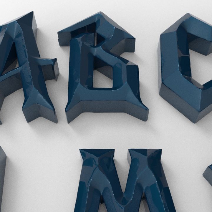 3D Printable FONT ALPHABET LETTERS - Legendary style - STL file for 3D ...