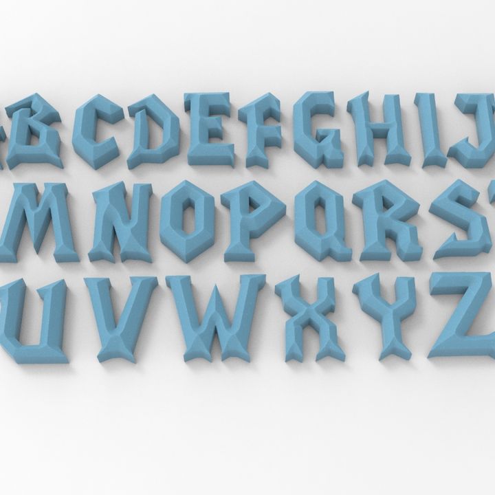 3D Printable FONT ALPHABET LETTERS - Legendary style - STL file for 3D ...