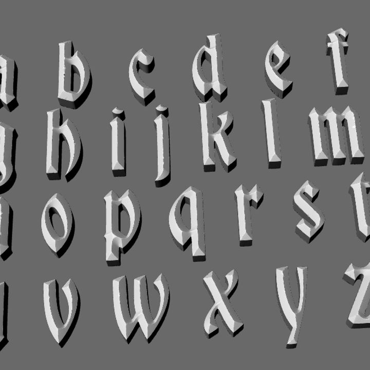 3D Printable FONT ALPHABET LETTERS - Legendary style - STL file for 3D ...