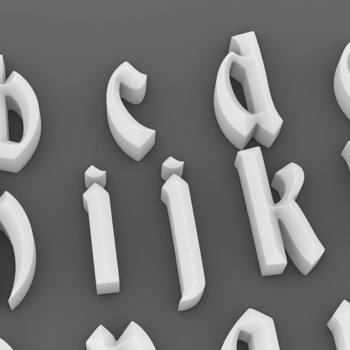 3D Printable FONT ALPHABET LETTERS - Legendary style - STL file for 3D ...