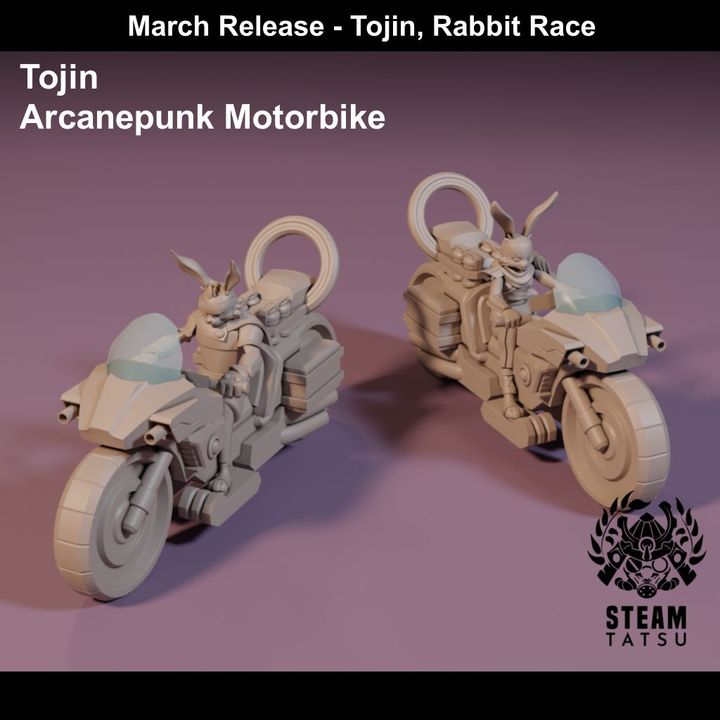 3D Printable Tojin - Arcanepunk Motorbike by Steam Tatsu