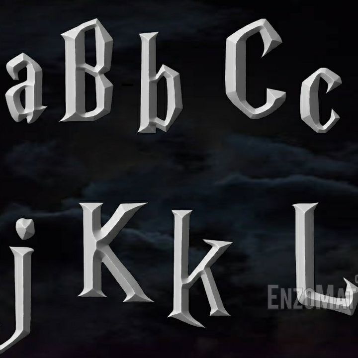 3D Printable FONT ALPHABET LETTERS - Legendary style - STL by EnzoMatic3D