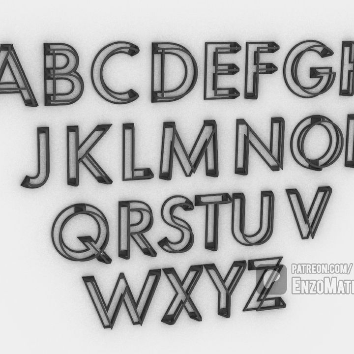 3D Printable letters alphabet 3D STL - STL by EnzoMatic3D
