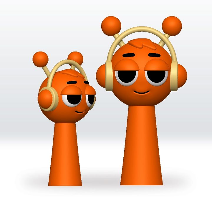 3D Printable Oren Orange Sprunki STL, 3mf, Obj, 3D Model Split file ...