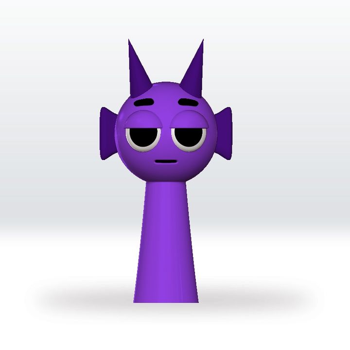 3D Printable Sprunki Incredibox Purple STL 3D Mode, 3mf file Character ...