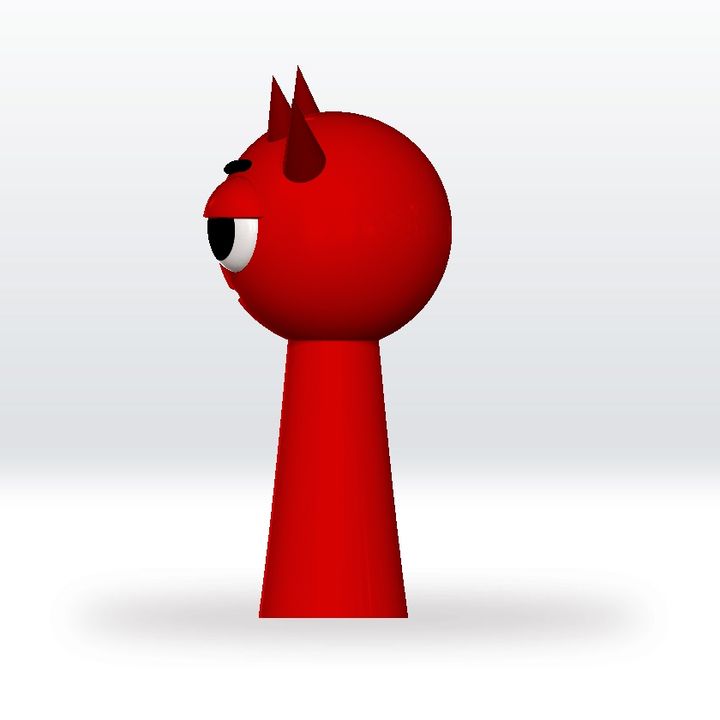 3D Printable Red Raddy Sprunki STL, 3mf, Obj 3D Model Split file ...
