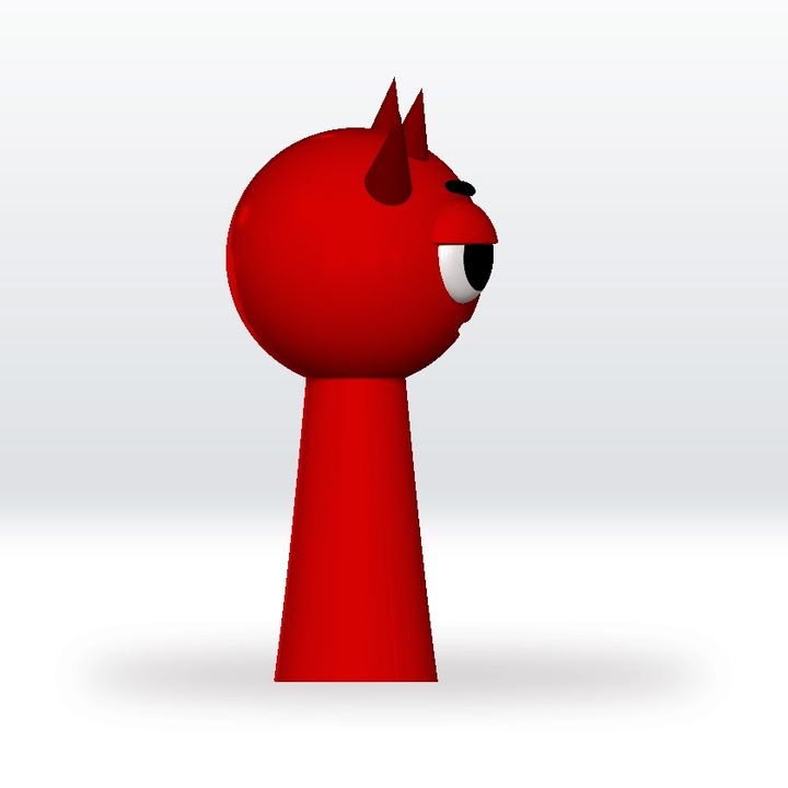 3D Printable Red Raddy Sprunki STL, 3mf, Obj 3D Model Split file ...