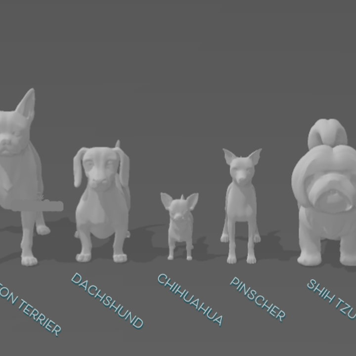 3D Printable Miniatures - Dogs Complete Collection by ocram3000