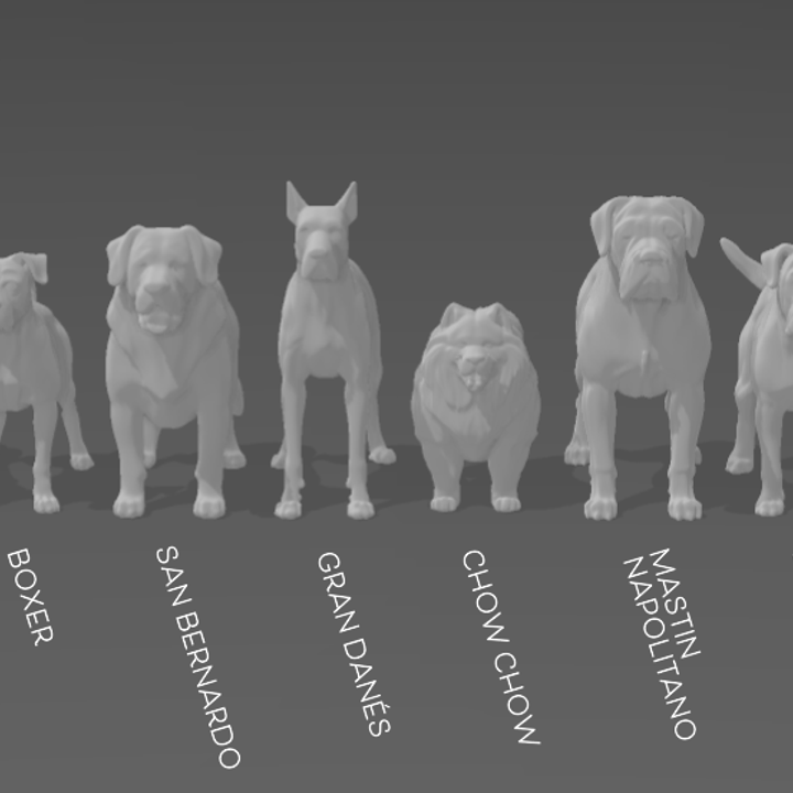 3D Printable Miniatures - Dogs Complete Collection by ocram3000