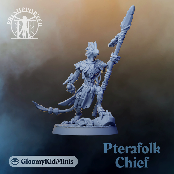 3D Printable Wings over the Scorched Cliffs. Pterafolk Chief by ...