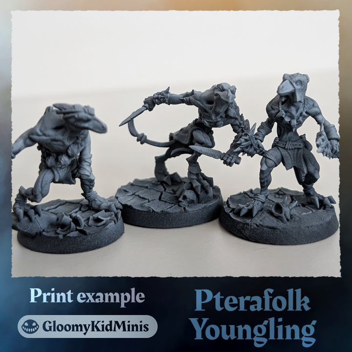 3D Printable Wings over the Scorched Cliffs. Pterafolk Younglings by ...
