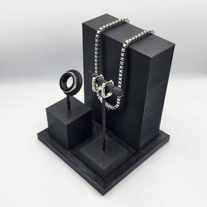 3D Printable Jewelry Display (3 bars) by ocram3000