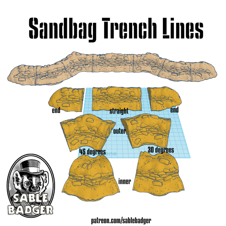 3D Printable Modular Sandbag Trenchs by brander roullett