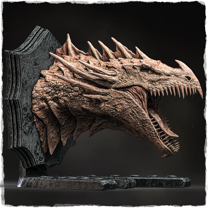 3D Printable Iberian Ridge Dragon (head trophy) by Evox Arts