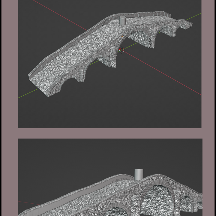 3D Printable Medieval stone bridge 28mm by Timescape Miniatures