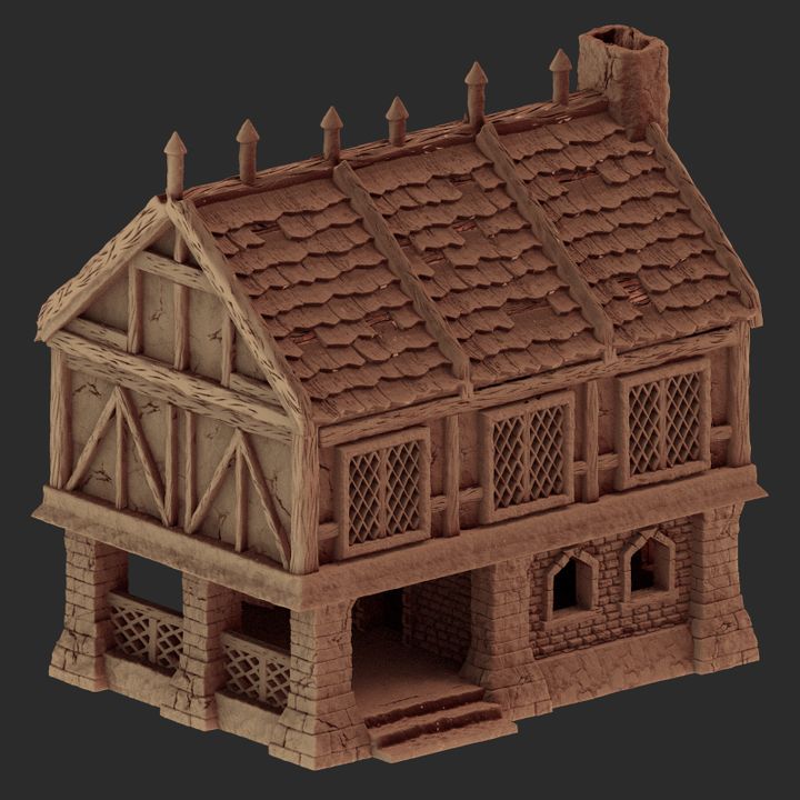 3D Printable x3 Buildings - Medieval Cozy Corners by Proxywars