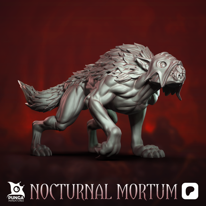 3D Printable Dire Wolf 1 by Punga Miniatures