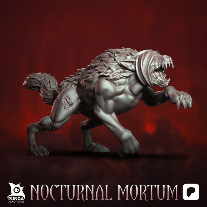 3D Printable Dire Wolf 3 by Punga Miniatures
