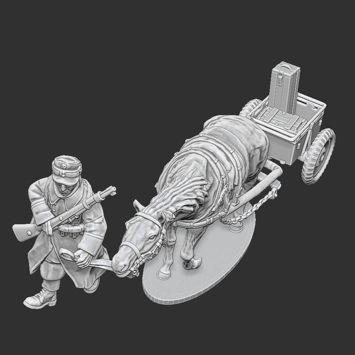 3D Printable Late War German IF8 infantry cart, 28mm by Propylene Foliescu