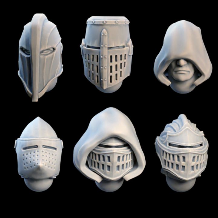 3D Printable Knight Helmets 2 - Modular Knights by YourNeighborKnight Minis