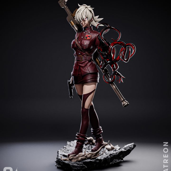 3D Printable The Crimson Huntress Innocence Meets Bloodlust 3D Print by ...