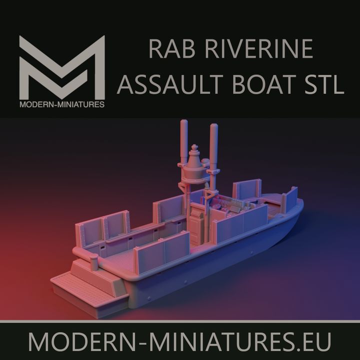 3D Printable RAB Riverine Assault Boat. by Modern-Miniatures.eu