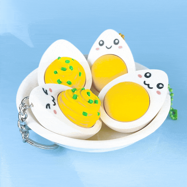 3D Printable Clicker Egg Keychain 🥚 with Smiley Faces 😆, Fun Fidget by ...
