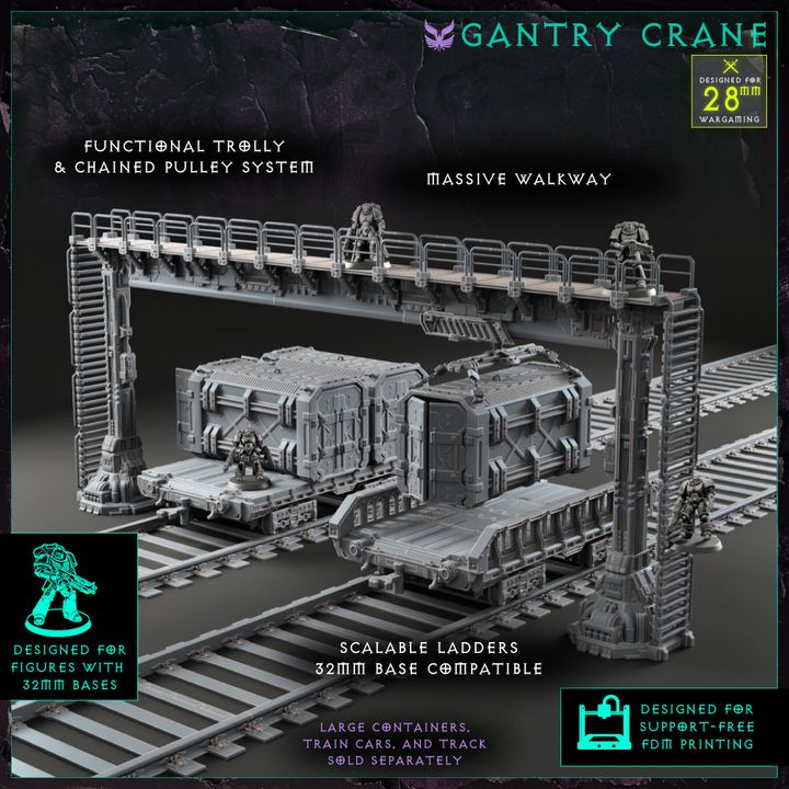 3D Printable Gantry Crane (FDM Support-Free) by Cassidy Byars