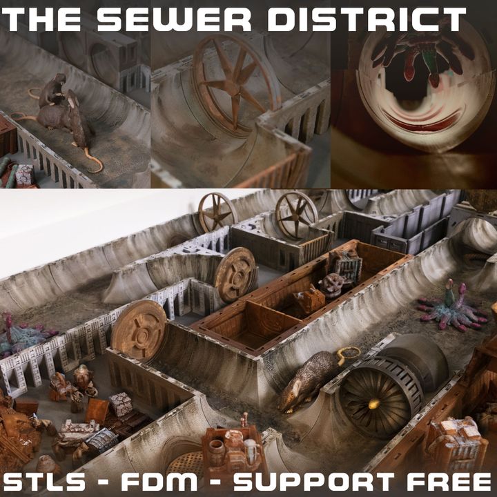 3D Printable The Sewer District Complete Terrain Set by Kathy Millatt ...