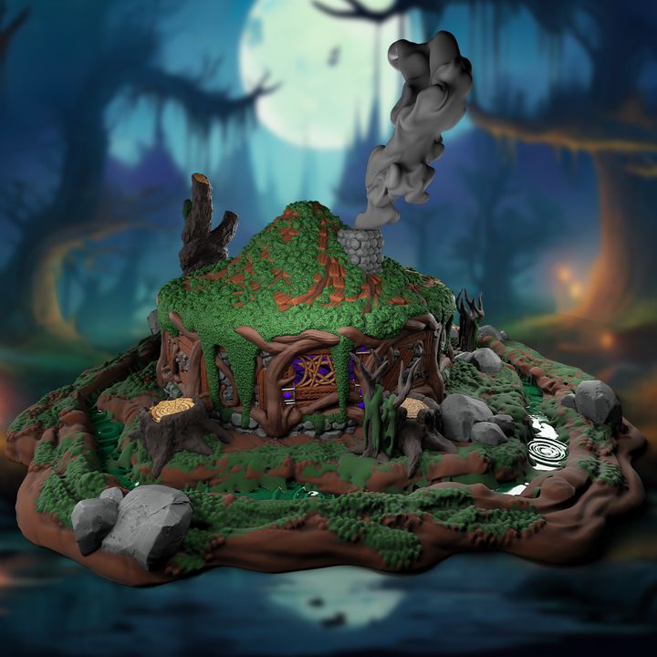 3D Printable Witch Hut, Wispmoon Hollow by Krakulu