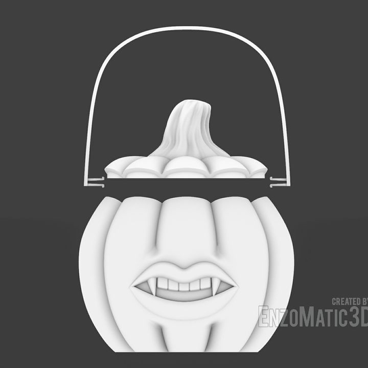 3D Printable Sexy vampire girl pumpkin - Candy bucket trick or treat ...