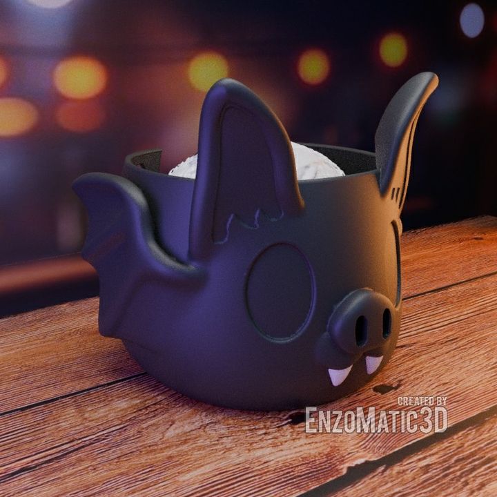 3D Printable Bat shaped bowl - crochet bowl - 3mf, STL by EnzoMatic3D