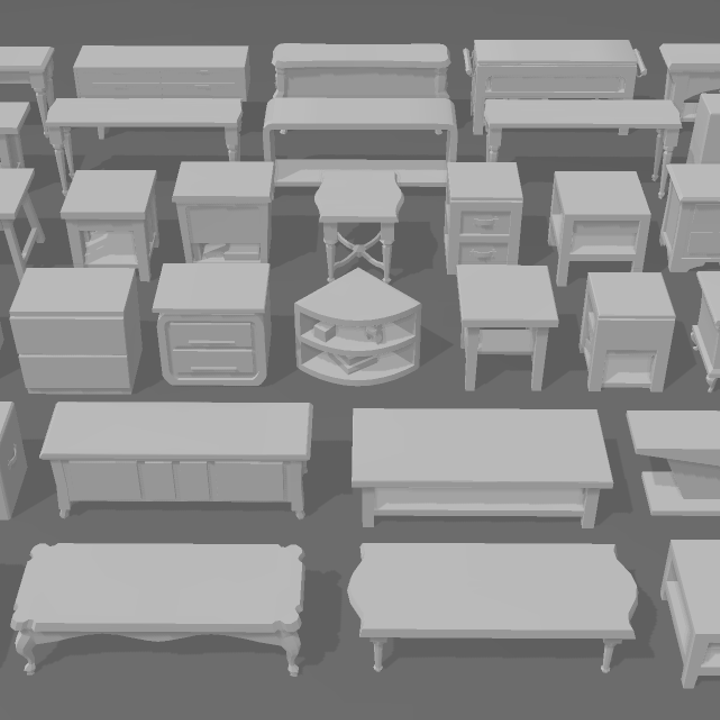 3D Printable Miniatures - The Sims - Side Tables by ocram3000