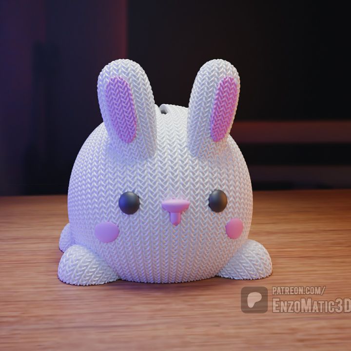 3D Printable rabbit piggy bank, money box - 3mf, STL by EnzoMatic3D