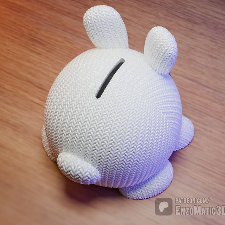 3D Printable rabbit piggy bank, money box - 3mf, STL by EnzoMatic3D