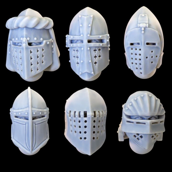 3D Printable Knight Helmets 3 - Modular Knights by YourNeighborKnight Minis
