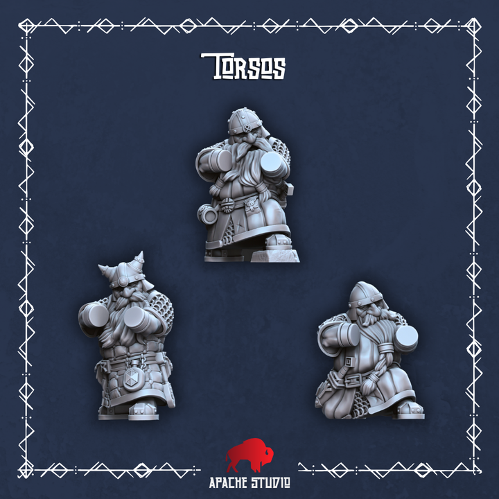 3D Printable Forgeborn Clan: Crossbowmen - Arquebusiers (dwarf unit) by Apache-Studio