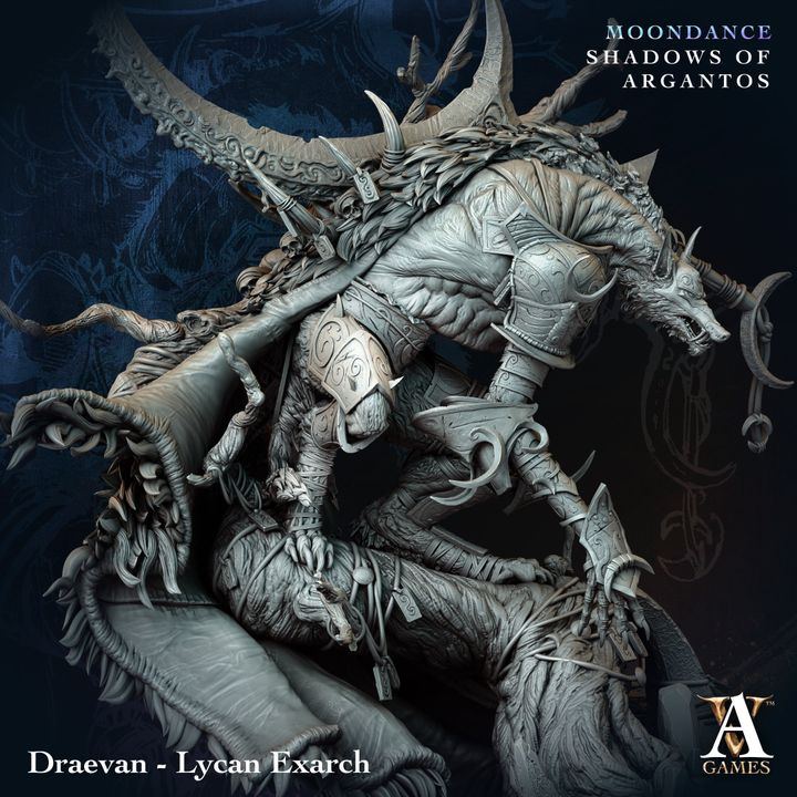 3D Printable Draevan - Lycan Exarch by Archvillain Games