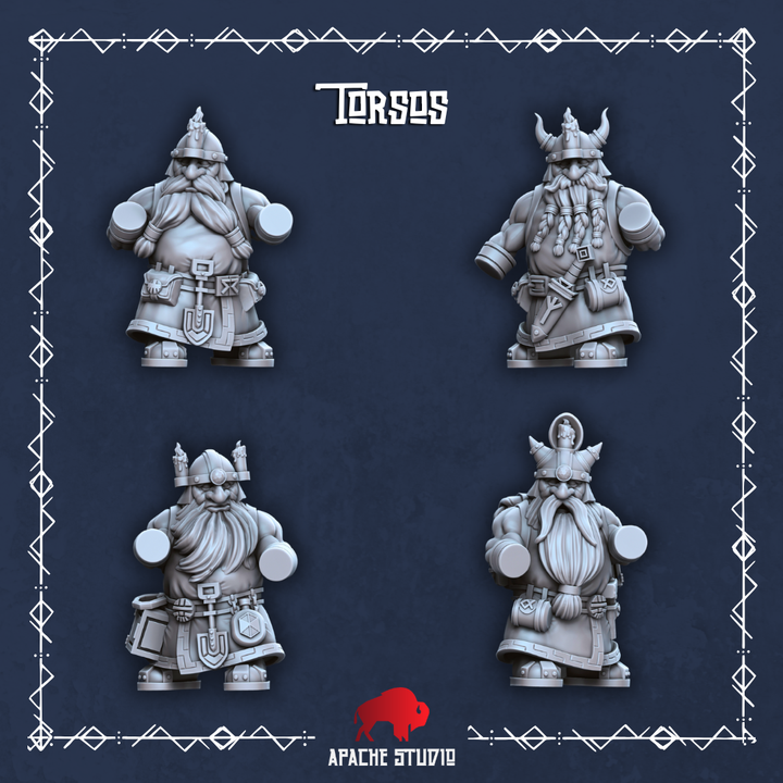 3D Printable Forgeborn Clan: Miners (dwarf unit) by Apache-Studio